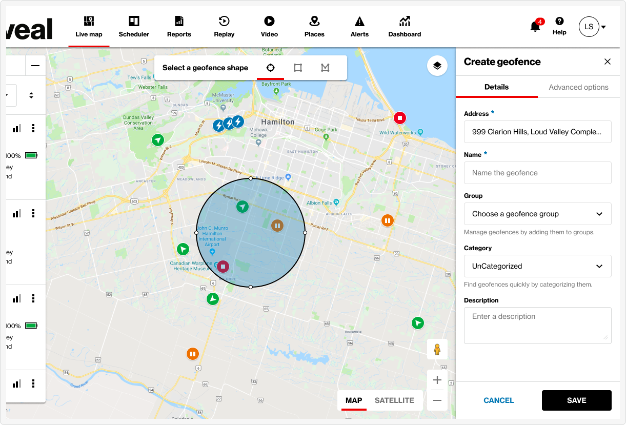 Create a geofence – Reveal Help