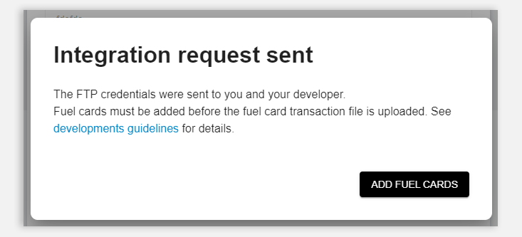 Create your own fuel card integration – Reveal Help
