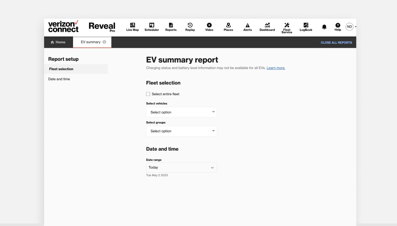 EV summary report – Reveal help center