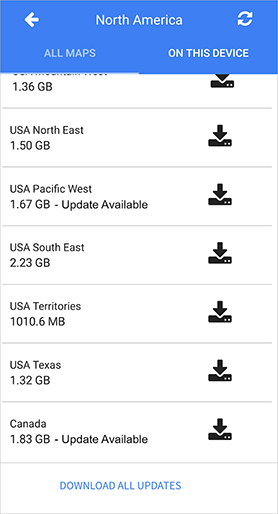 Download Map Data for Navigation – Reveal Help