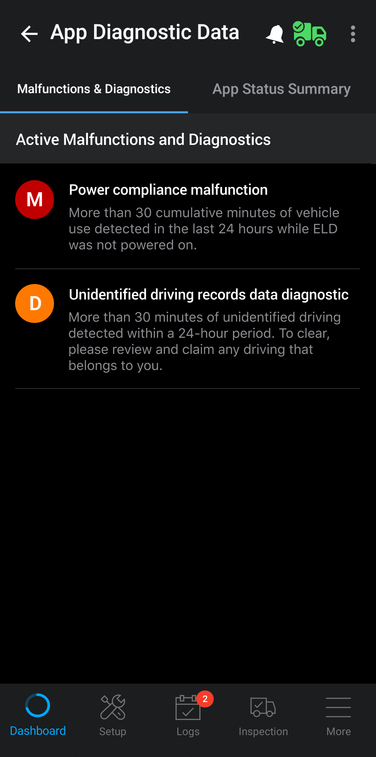 Troubleshoot ELD diagnostic events and malfunctions – Reveal Help