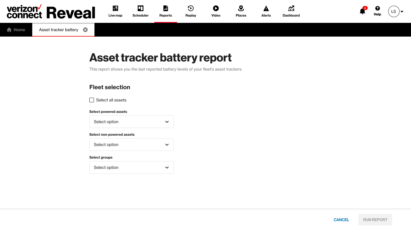 Asset tracker battery report – Reveal Help