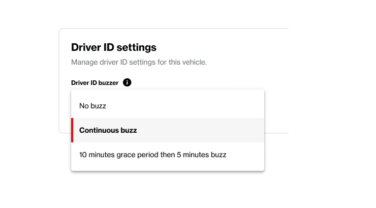 Update the Driver ID buzzer settings – Reveal Help