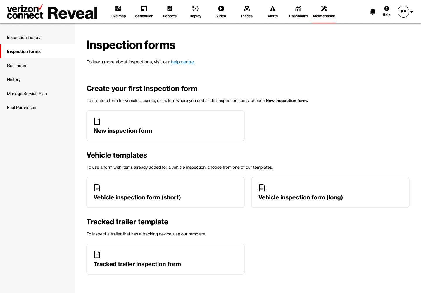 Create a new inspection form – Reveal Help